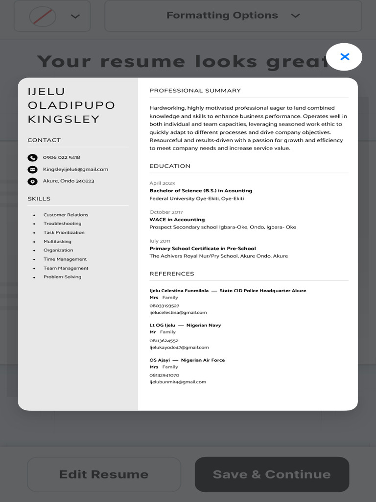 Resume Builder | PDF