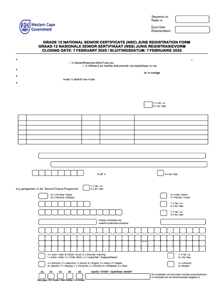 2025 NSC Registration Forms | PDF | Attention Deficit Hyperactivity ...