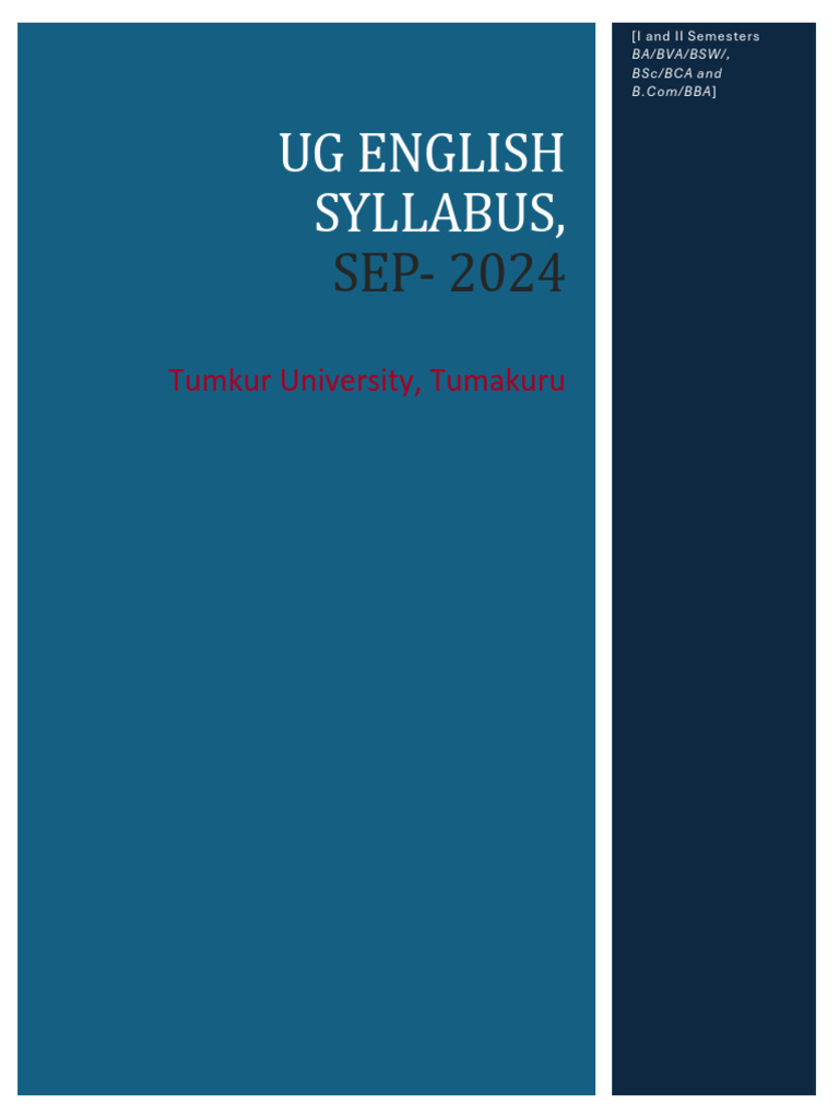 UG English Syllabus for SEP 2024 | PDF | Part Of Speech | Idiom