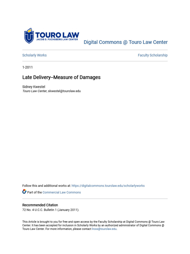 Late Delivery Damages Explained | PDF | Breach Of Contract | Damages