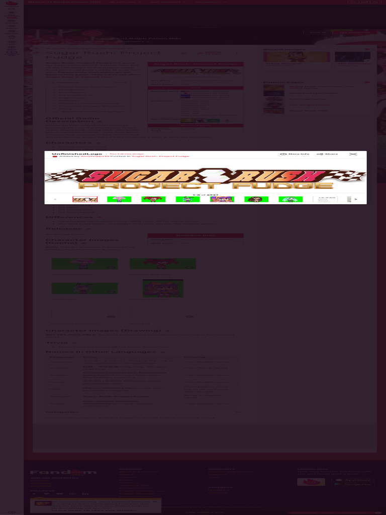Sugar Rush Project Fudge Wreck-It Ralph Fanon Wiki Fandom | PDF | Play ...