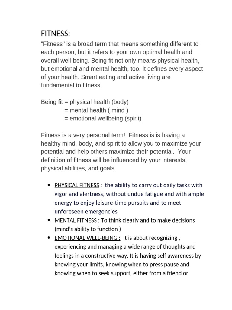 Fitness Notes | PDF | Physical Fitness | Sleep