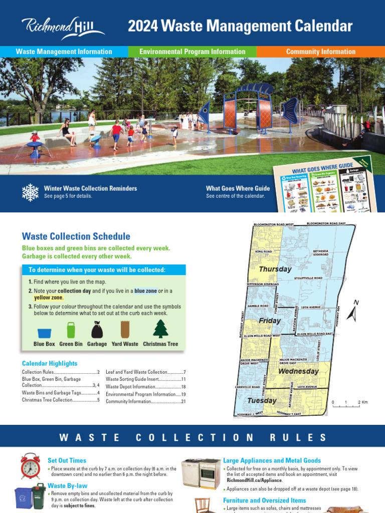 2024 Waste Management Calendar | PDF | Waste | Recycling