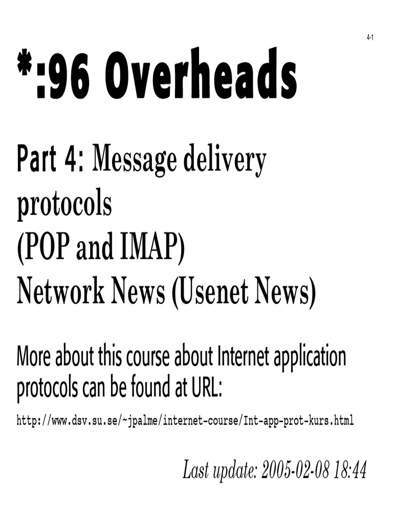 P96-Part-04 OH-pop-imap-nntp | PDF | Application Layer Protocols ...