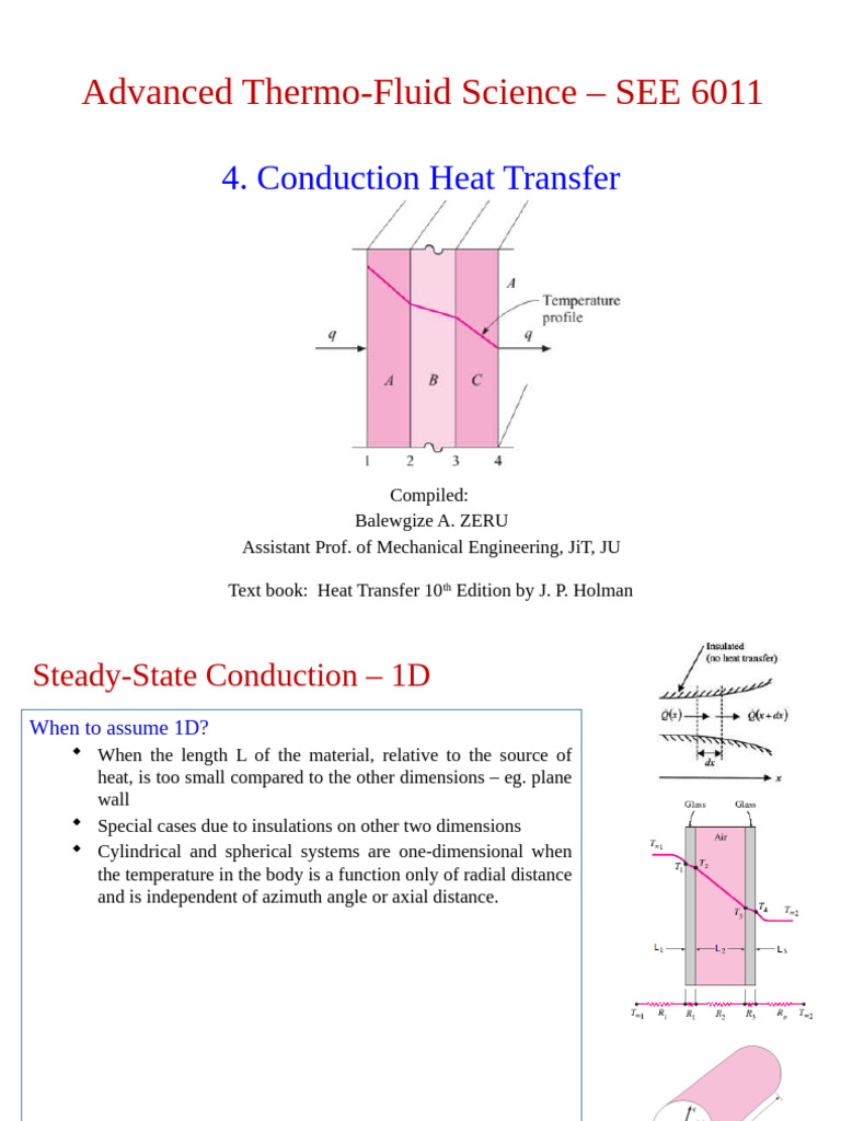 1D Heat Transfer in Conduction Systems | PDF | Thermal Conduction ...