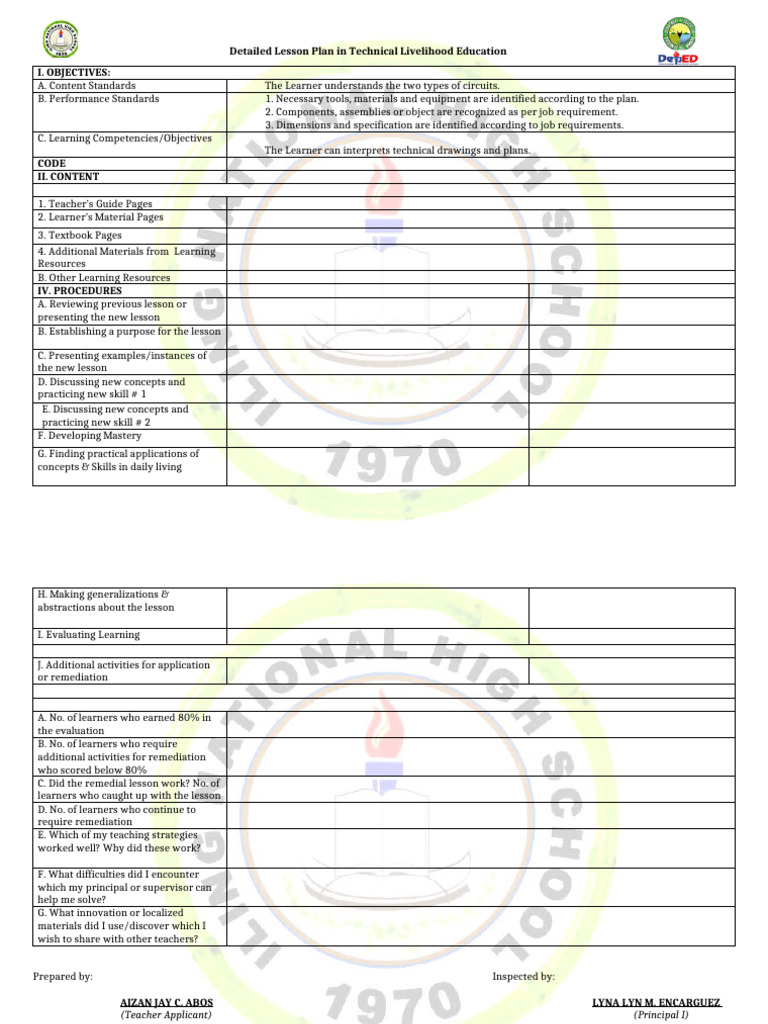 Daily Lesson Plan Template | PDF