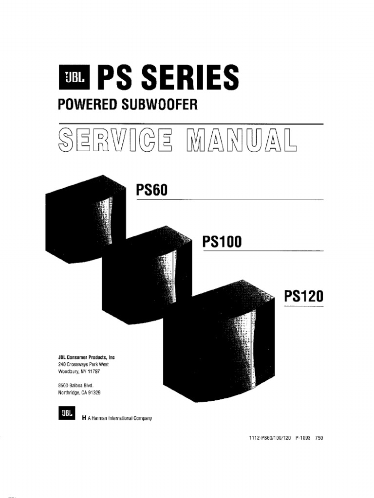 JBL ps-100 Powered Subwoofer Ps 60 100 120 SM | PDF