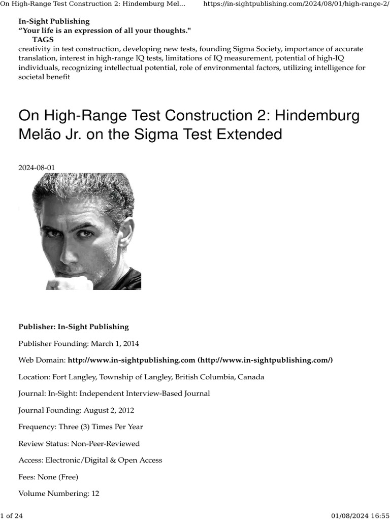 On High-Range Test Construction 2 Sigma Test Extended | PDF ...