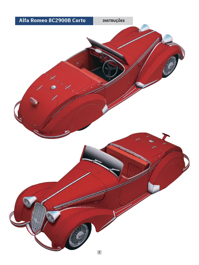 Alfa Romeo 8C2900B Papercraft Guide | PDF | Adhesive | Motor Vehicle