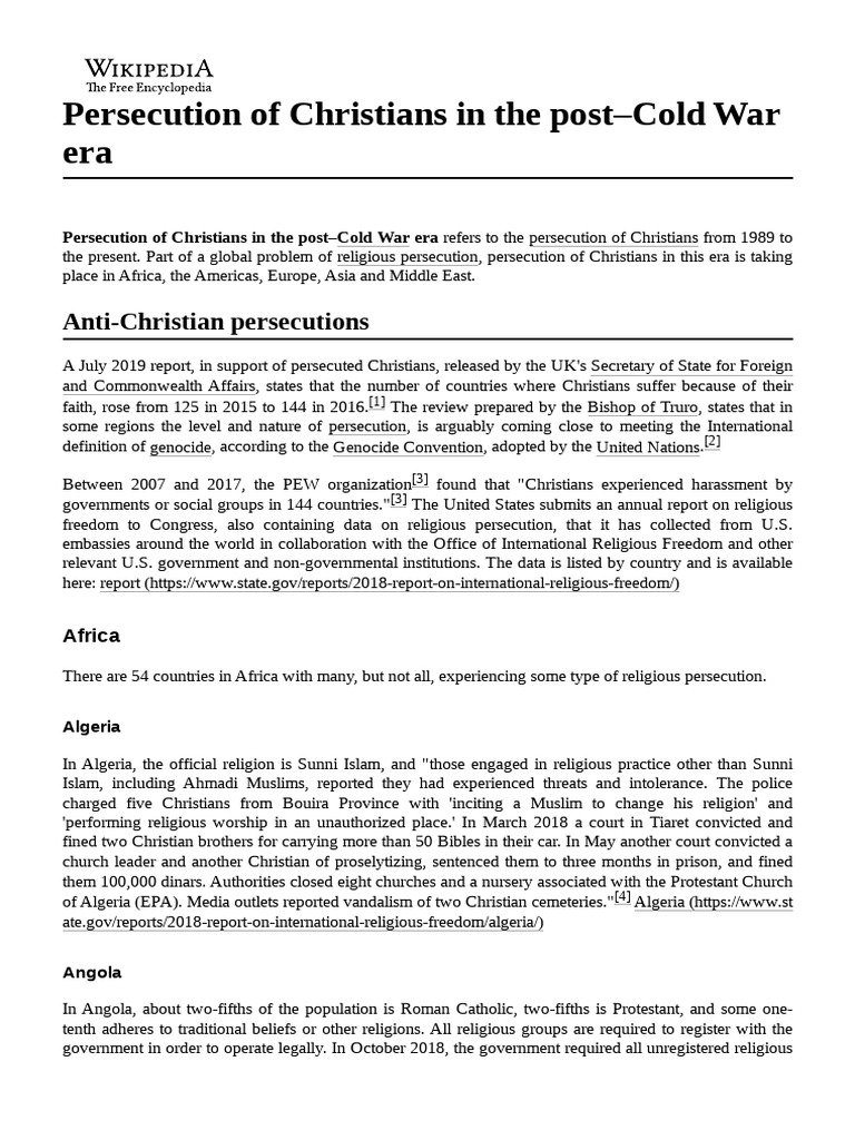 Post-Cold War Christian Persecution | PDF | Religious Persecution | Copts