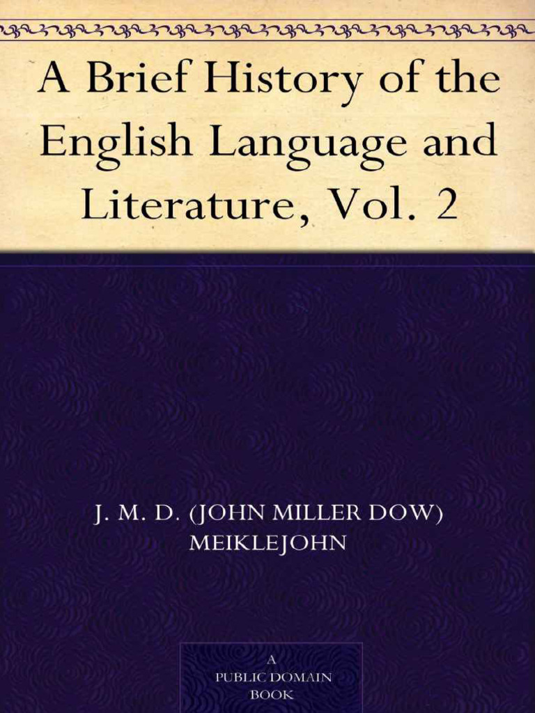 A Brief History of The English Language and Literature, Vol | PDF ...