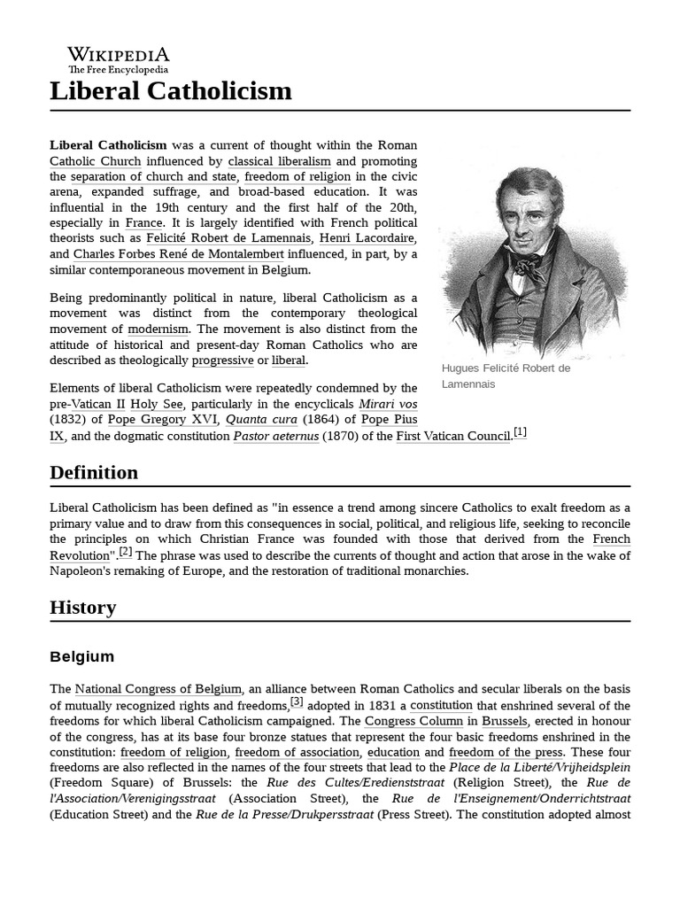 Liberal Catholicism | PDF | Catholic Church | Catholic Theology And ...