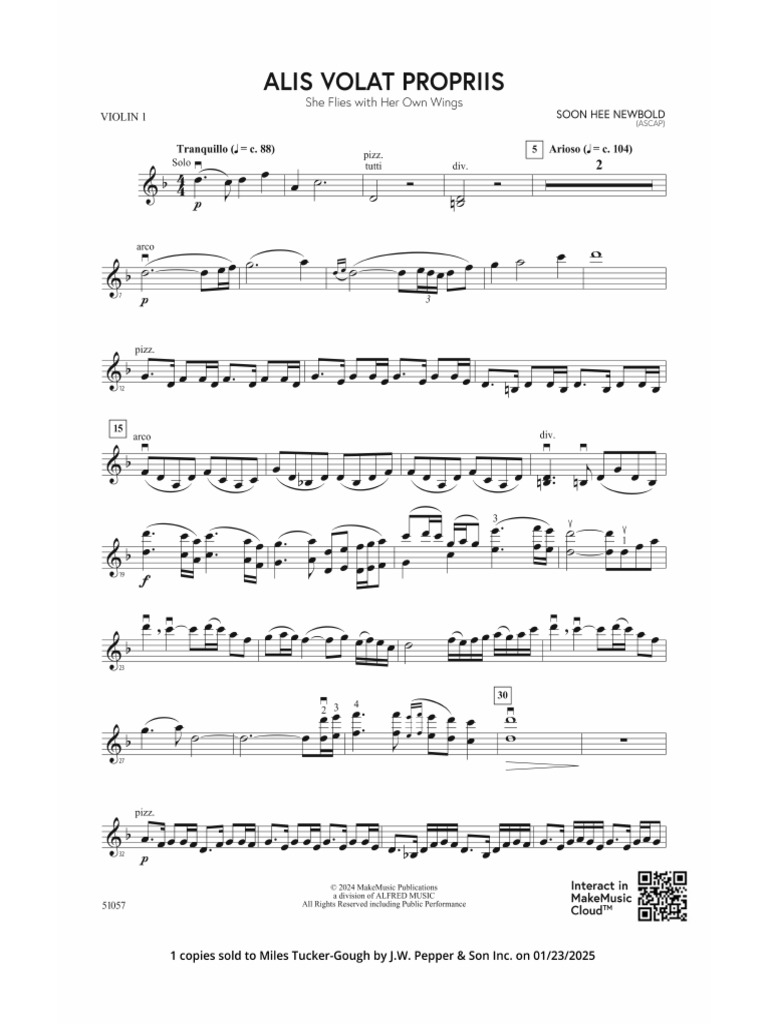 Alis Volat Propriis 1st Violin | PDF