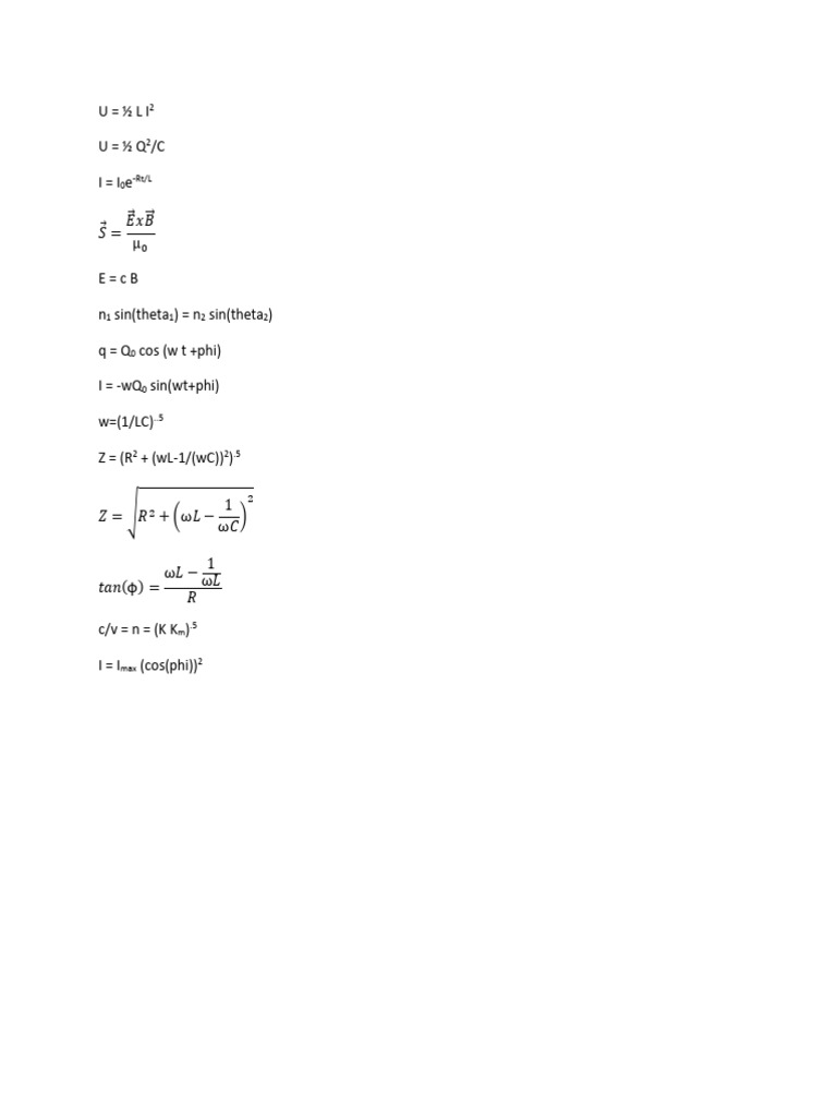 Electrical Engineering Formulas Explained | PDF
