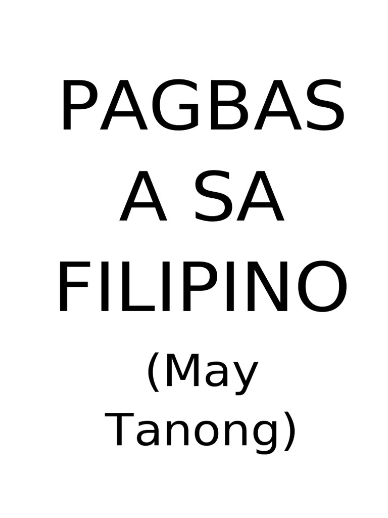 Filipino Reading May Tanong | PDF