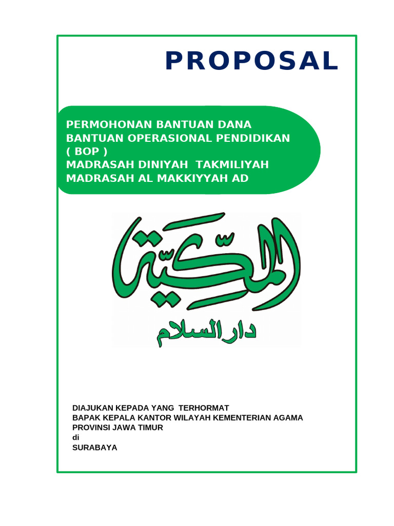 Proposal BOP Madin Ulya 2023 | PDF