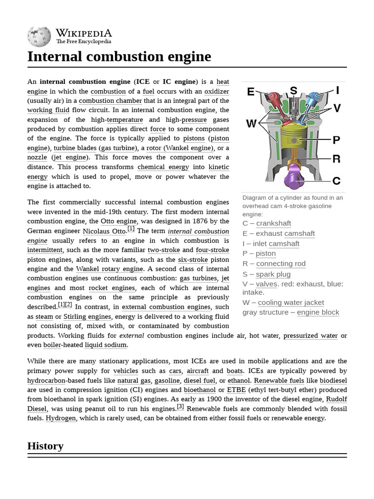 Internal Combustion Engine Overview | PDF | Internal Combustion Engine ...
