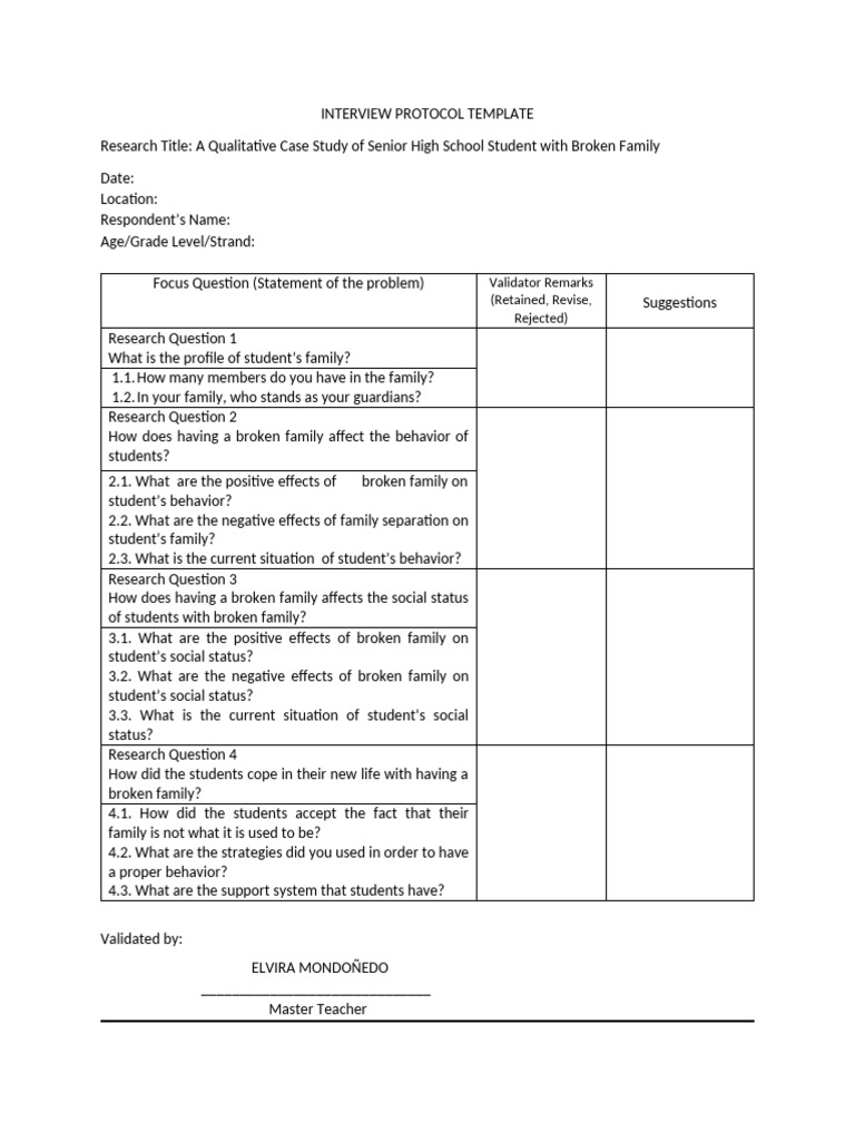 INTERVIEW PROTOCOL TEMPLATE | PDF
