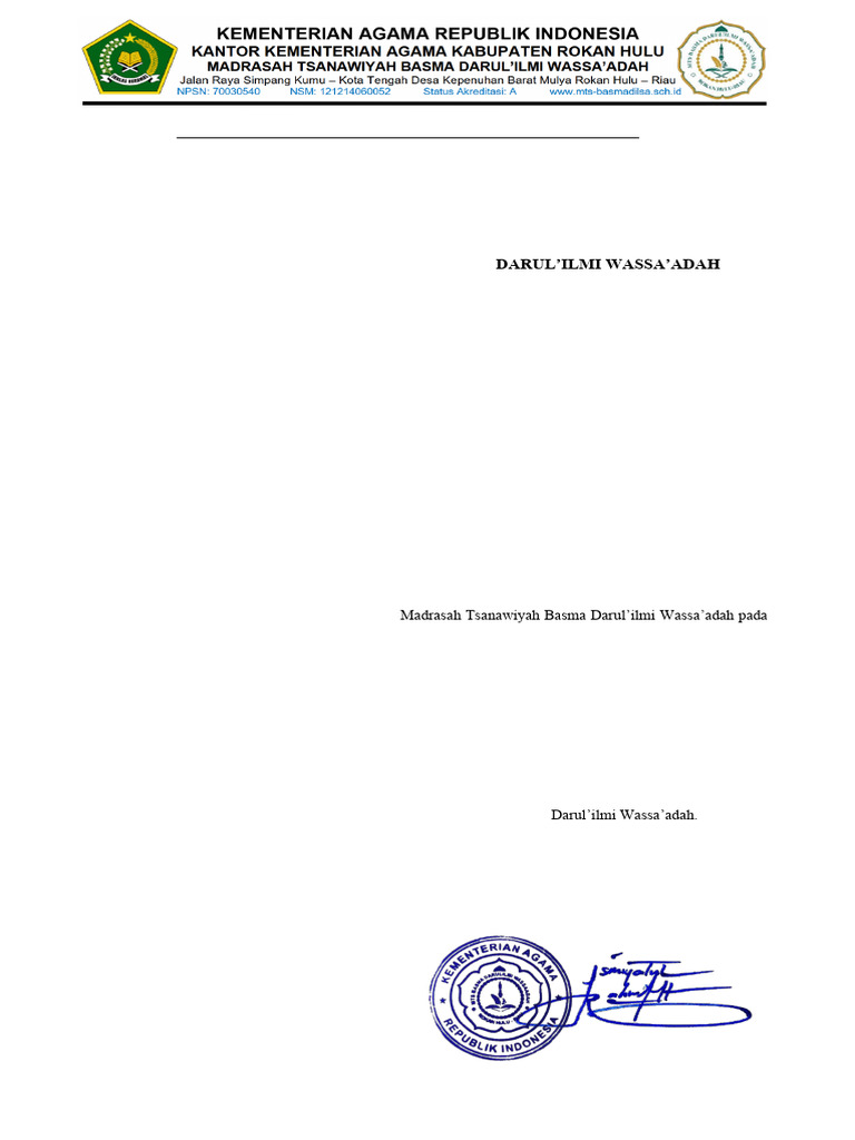 SK PPDB TP 2025-2026 Gabungan MTs BASMA DILSA | PDF