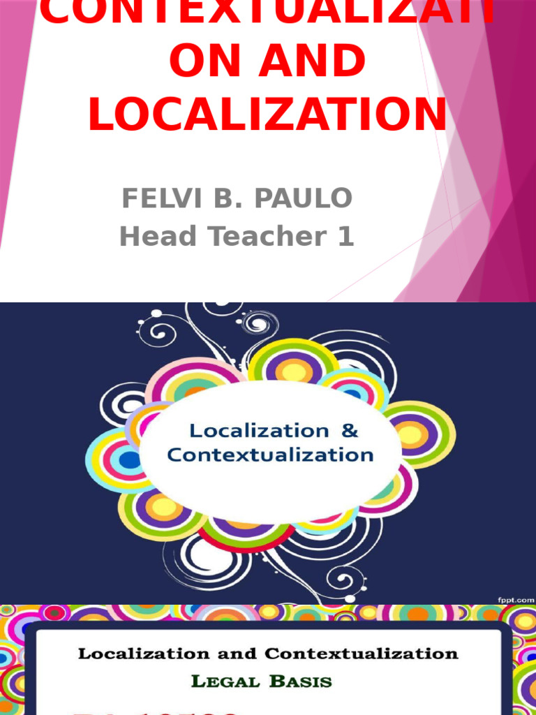 Contextualization PPT School INSET 2023 | PDF