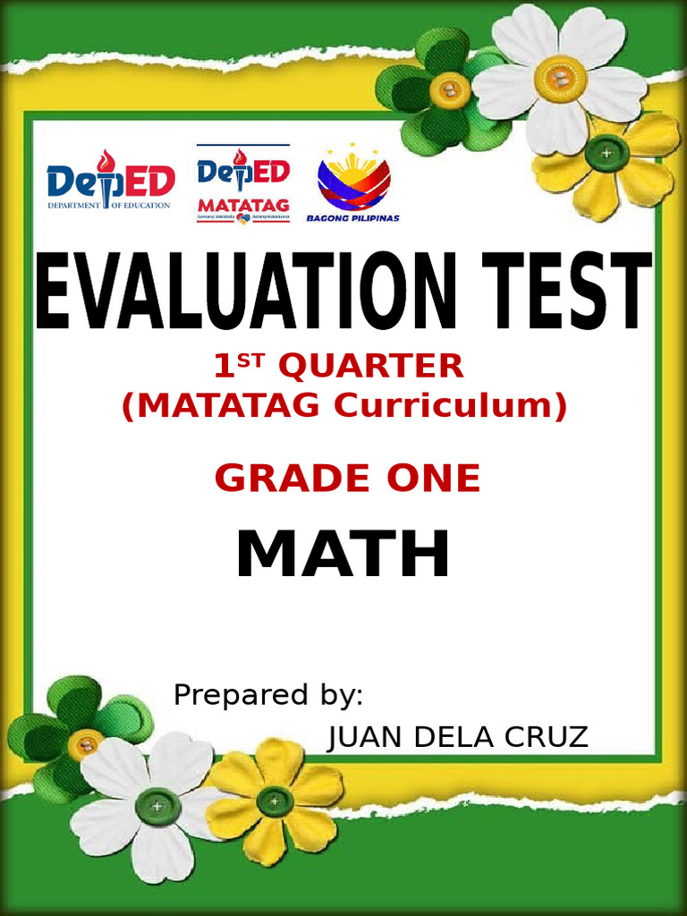 q1g1 Math Evaluation-sheet w2 | PDF