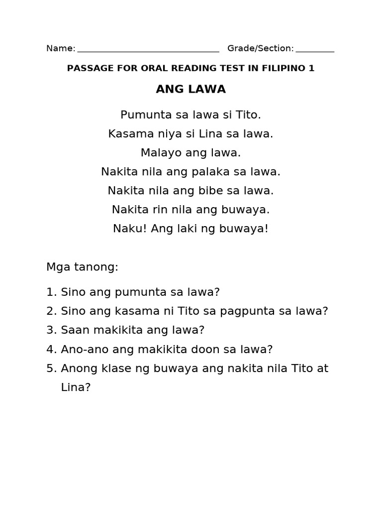 Ang Lawa | PDF