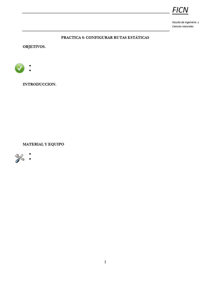 Guia8_Ruta estatica | PDF | Enrutador (Computación) | Dirección IP