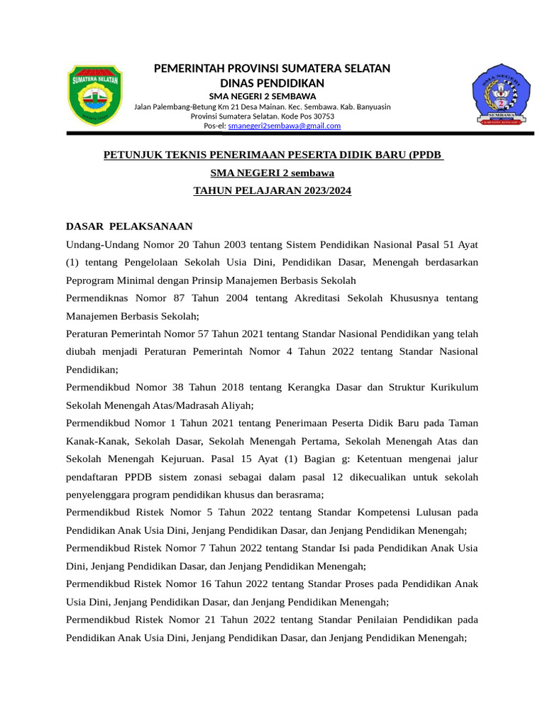 Juknis PPDB 2023 | PDF