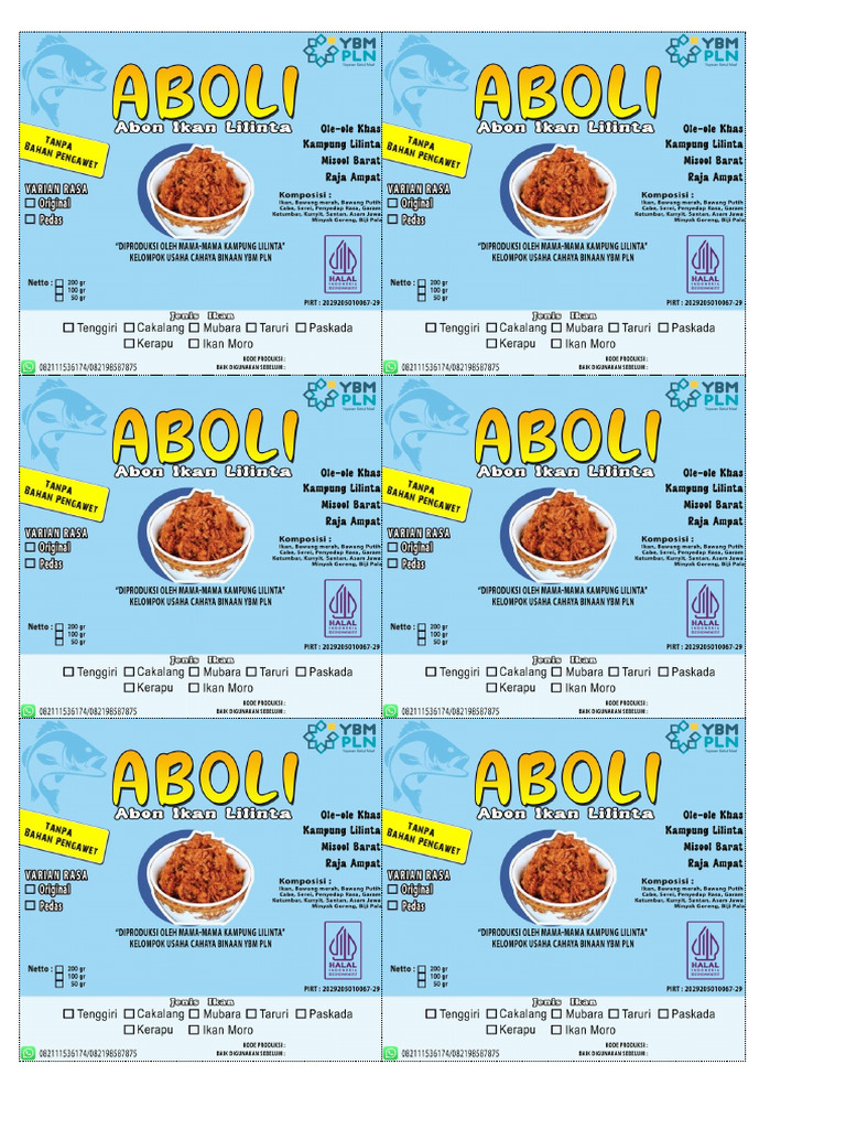 Cetakan Label Aboli Halal | PDF
