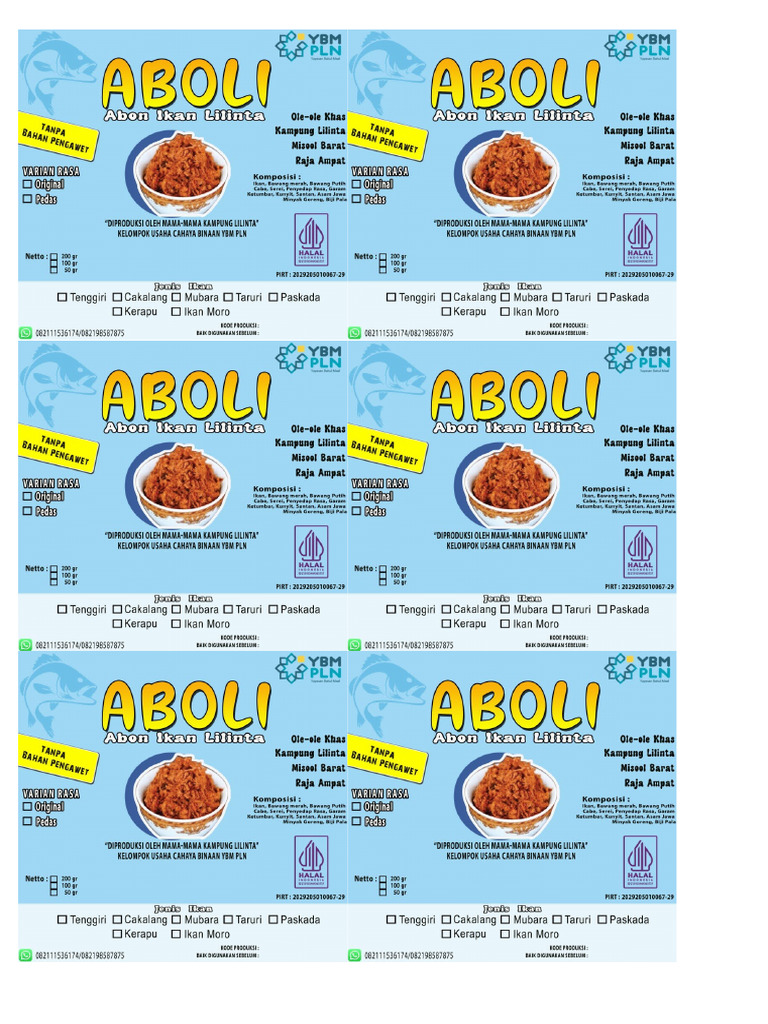 Cetakan Label Aboli Halal | PDF