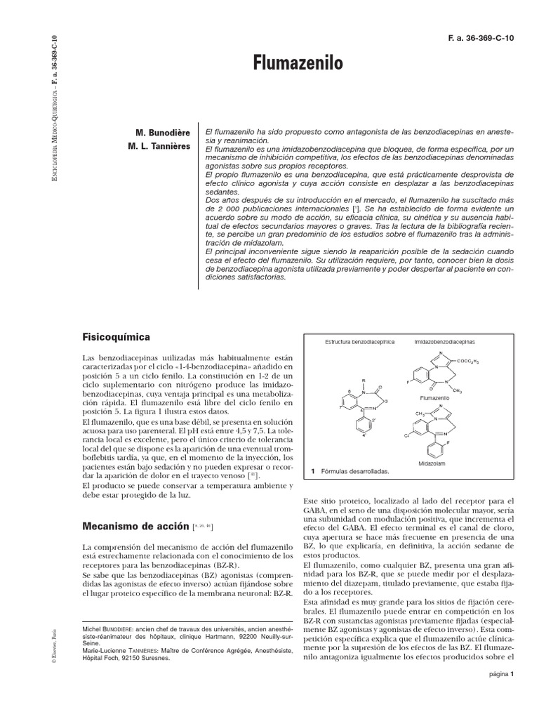 F. A. 36 369 C 10 Flumazenilo | PDF | Benzodiazepinas | Anestesia