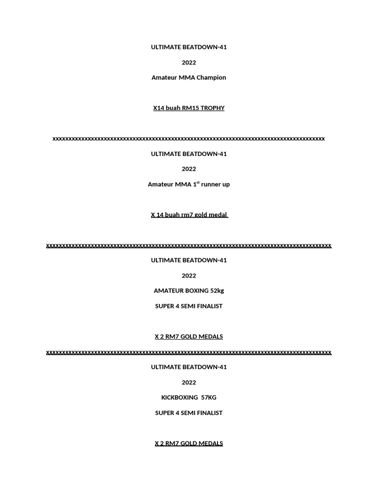 Ultimate Beatdown-41 2022 Results | PDF | Mock Combat | Professional ...
