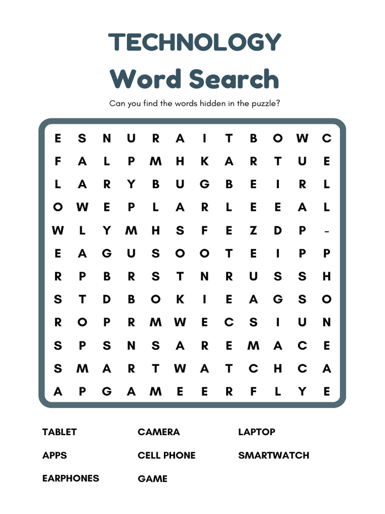 Technology Word Search Puzzle | PDF