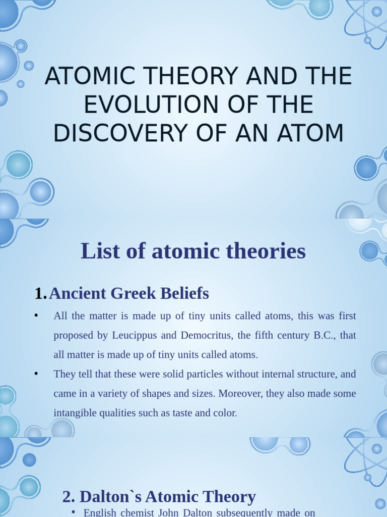 Atomic Theories | PDF | Electron Configuration | Atomic Orbital