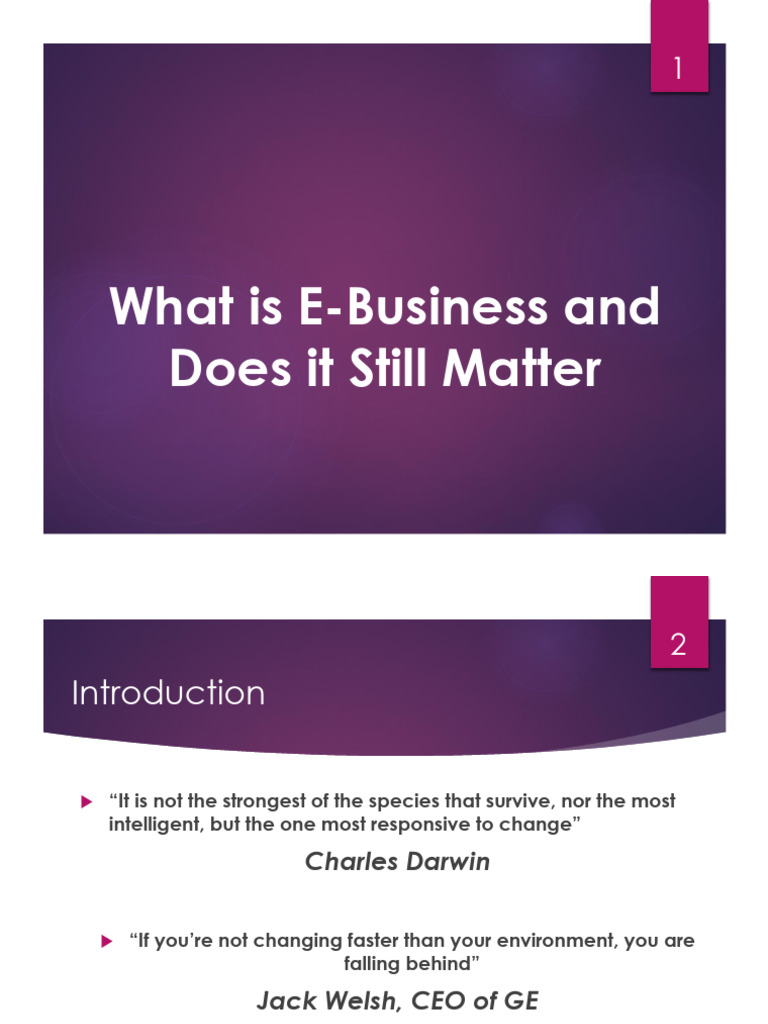 CPIS-468 Chapter 2 What Is Ebusiness and Does It Matter | PDF | Electronic Business | E Commerce