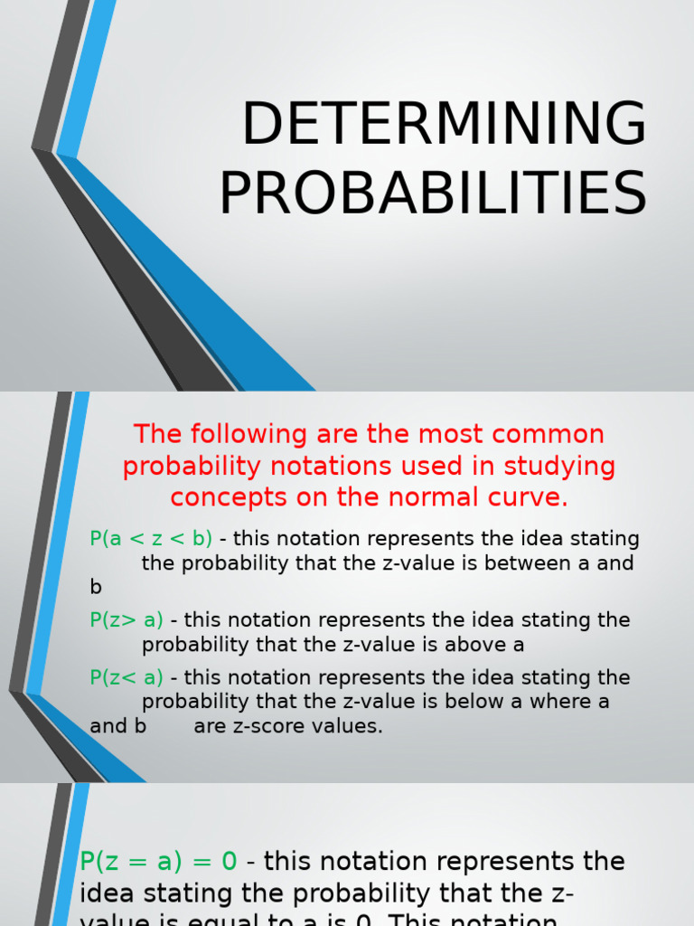 Determining Probabilities | PDF | P Value | Normal Distribution