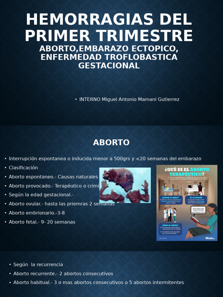 Hemorragias Del Primer Trimestre (1) | PDF | El embarazo | Aborto