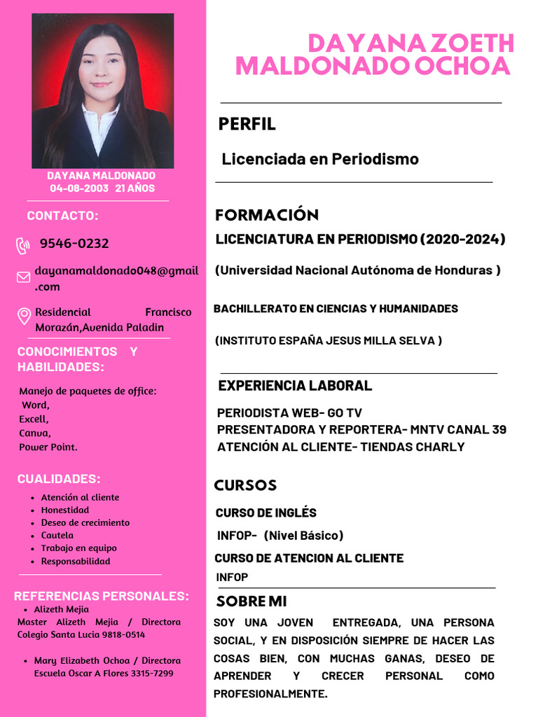 CV Dayana Ochoa. | PDF