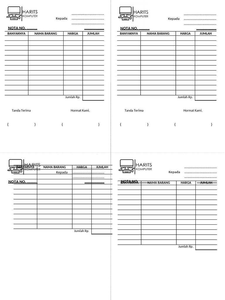 Format Nota Pembelian Barang | PDF