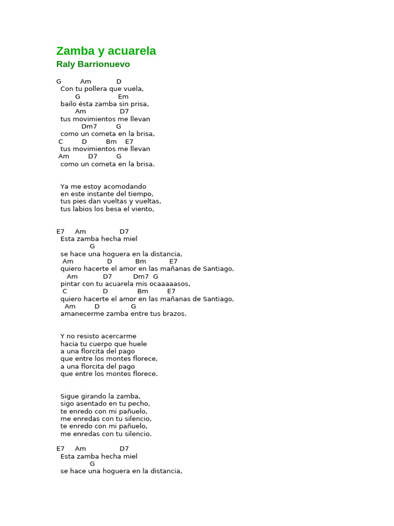 Zamba y Acuarela | PDF | Bailes