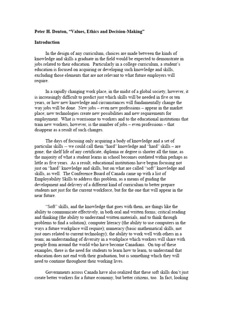 Values, Ethics and Decision-Making | PDF | Good And Evil | Morality