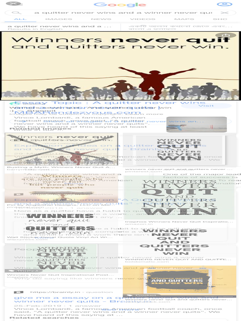 A Quitter Never Wins and A Winner Never Quits - Google Search | PDF