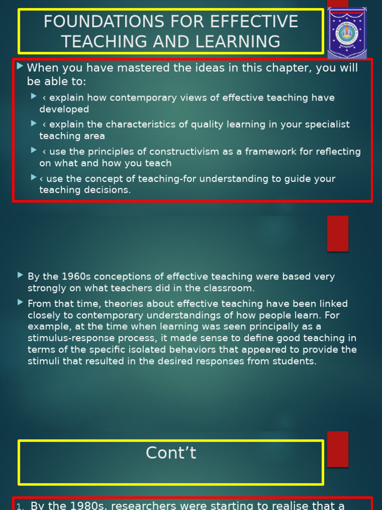 Effective Teaching and Learning Strategies | PDF | Constructivism ...