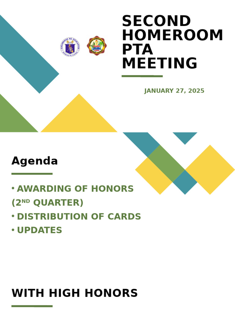 Second Homeroom Pta Meeting (2025) | PDF