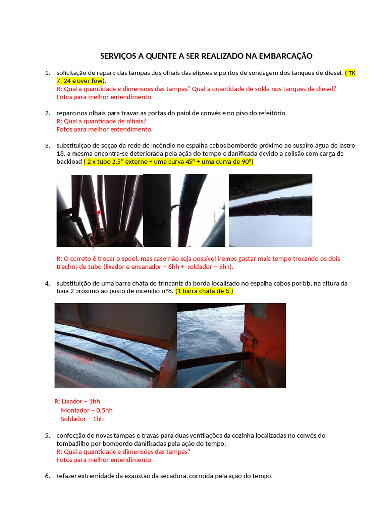 Serviços de Reparo em Embarcação | PDF | Navios de guerra | Navios