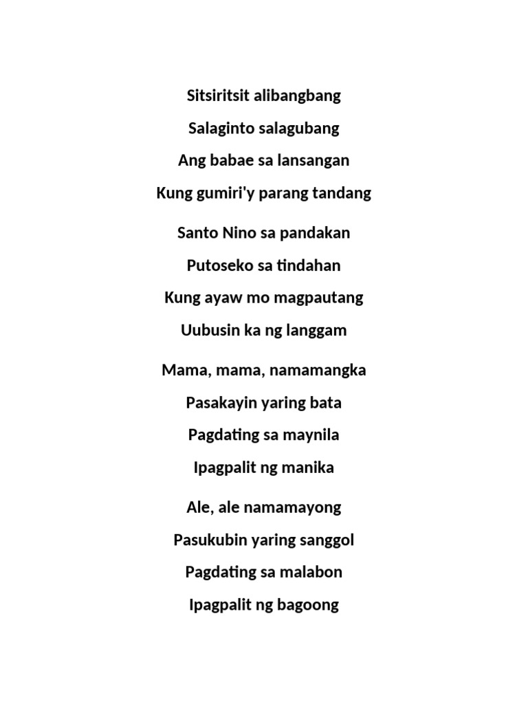 Sitsiritsit Alibangbang | PDF