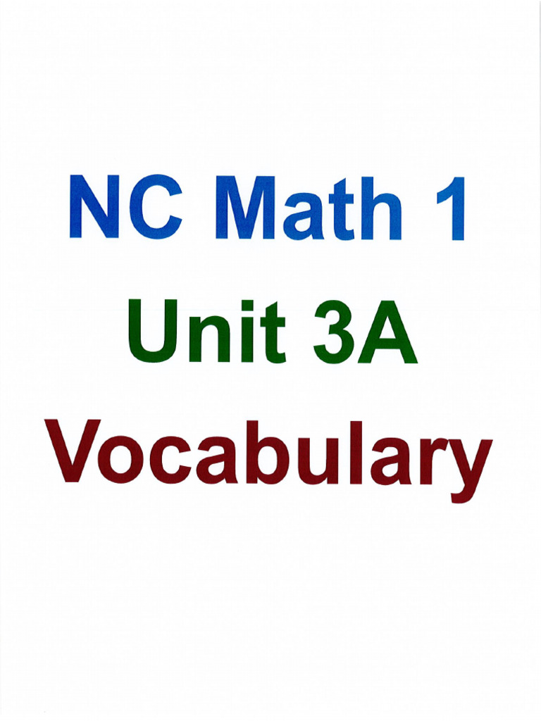 Unit 3A Vocabulary | PDF