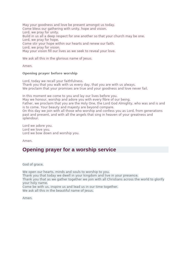 Prayer Pdf