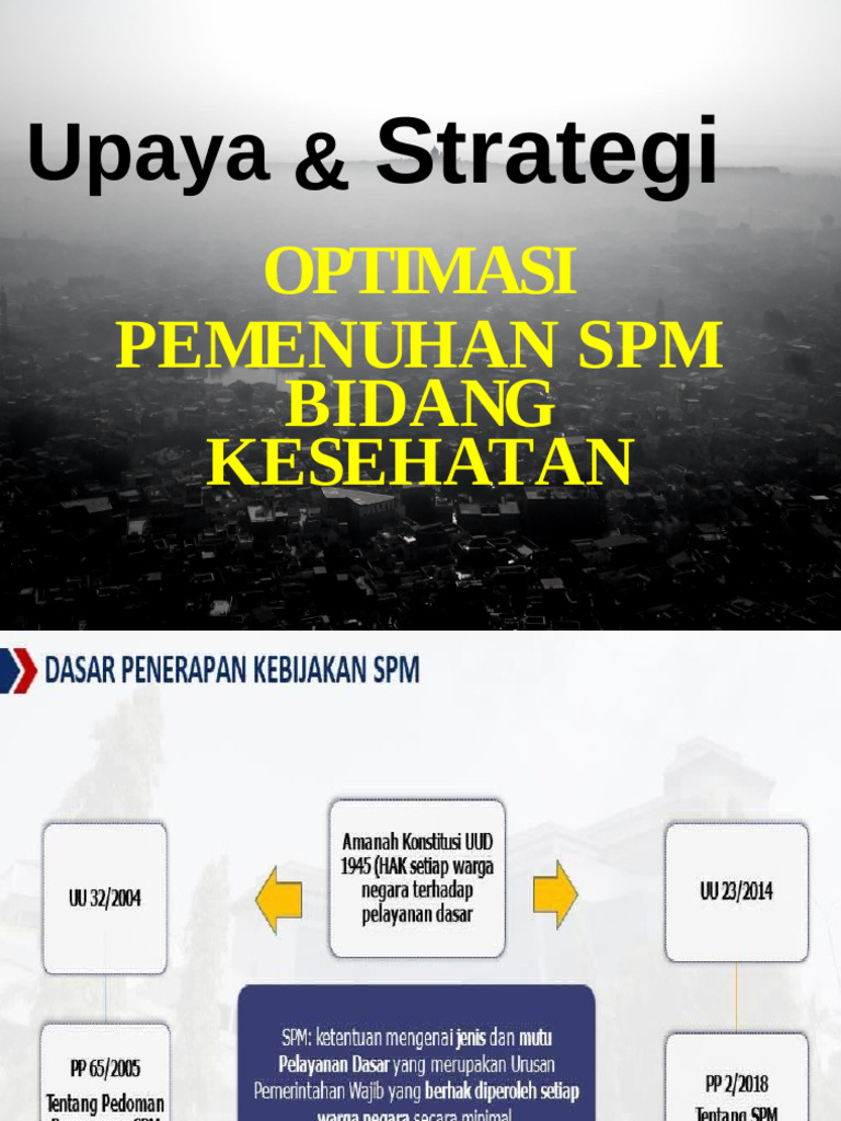 Upaya Dan Strategi Optimasi Pemenuhan SPM Bidang Kesehatan | PDF