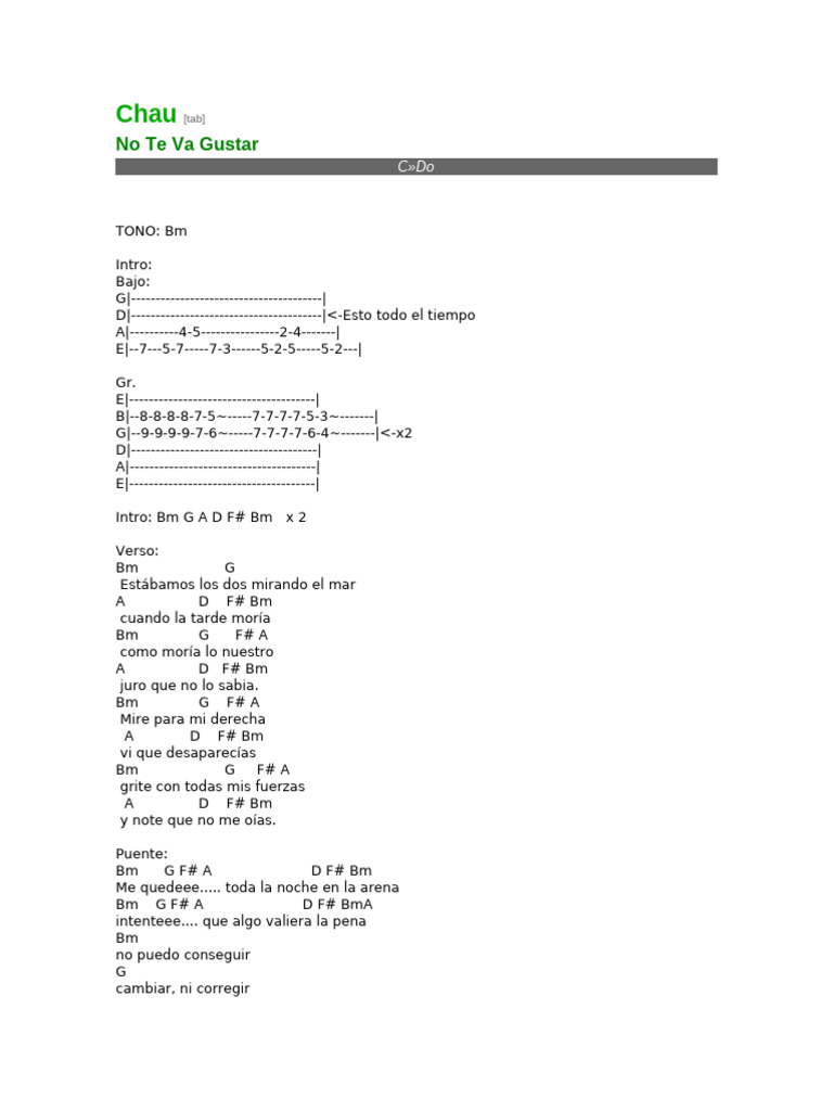 Chau Letra | PDF